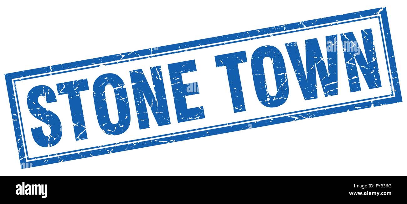 Stone Town blue square grunge stamp on white Stock Vector Image & Art ...