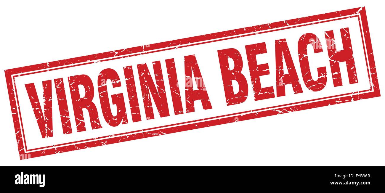 Virginia Beach red square grunge stamp on white Stock Vector Image ...