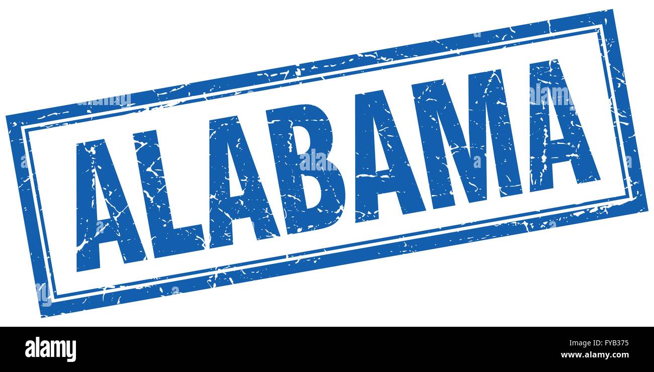 Alabama blue square grunge stamp on white Stock Vector Image & Art - Alamy