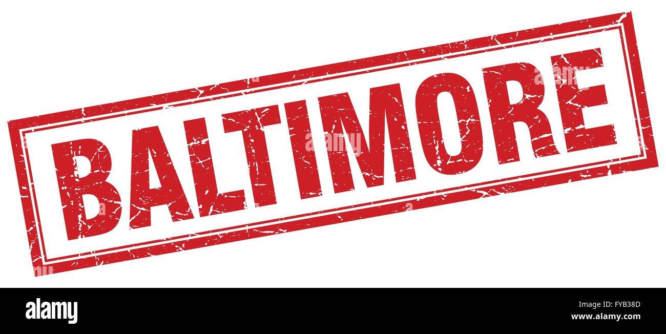 Baltimore red square grunge stamp on white Stock Vector Image & Art - Alamy