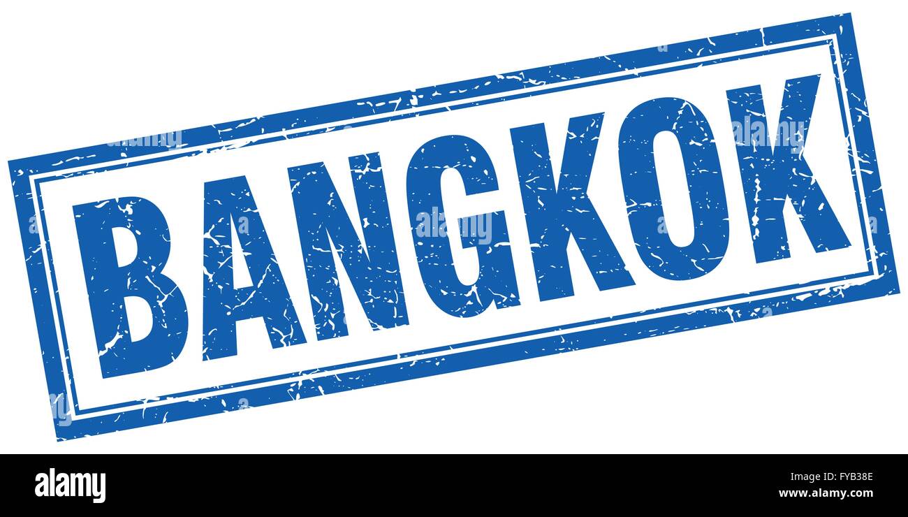 Bangkok blue square grunge stamp on white Stock Vector Image & Art - Alamy