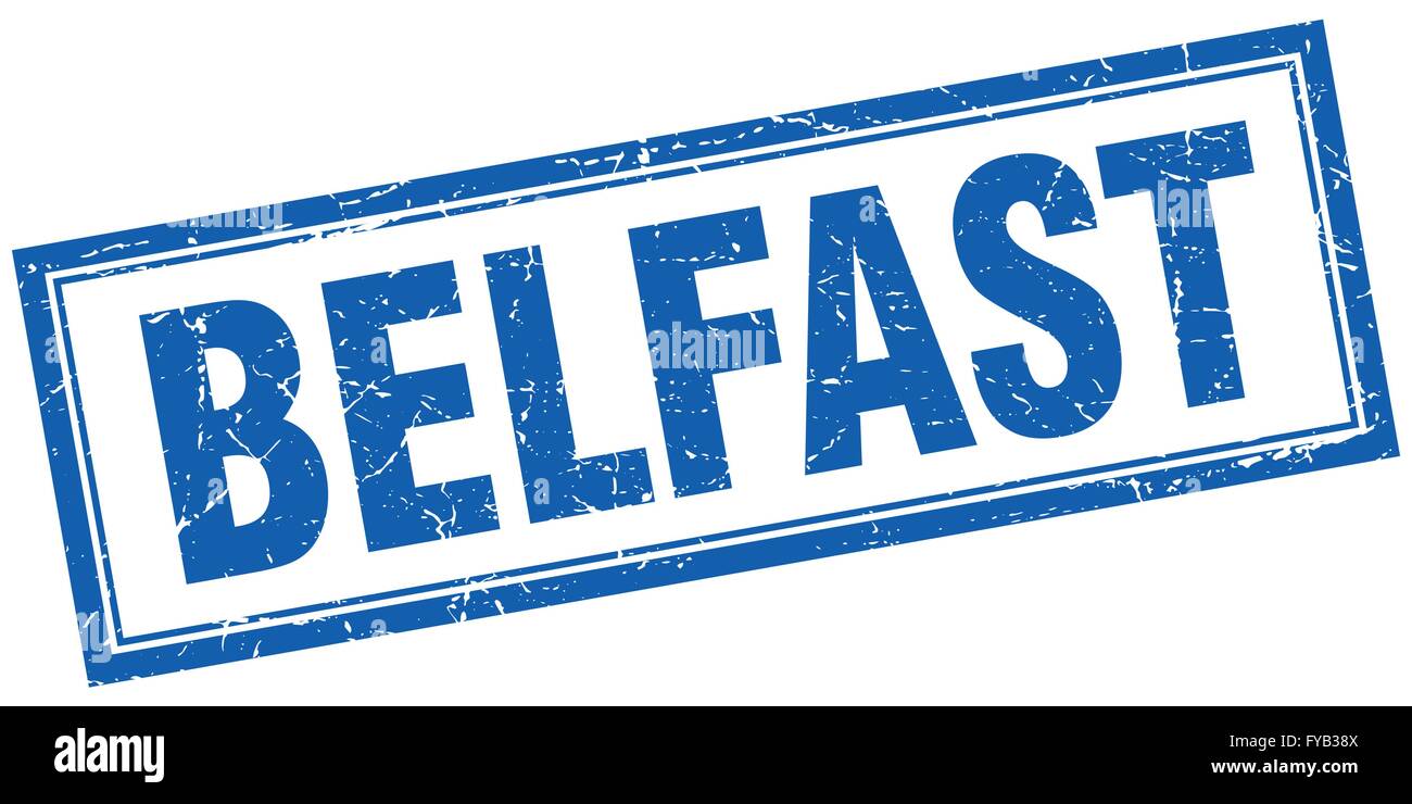 Belfast blue square grunge stamp on white Stock Vector Image & Art - Alamy