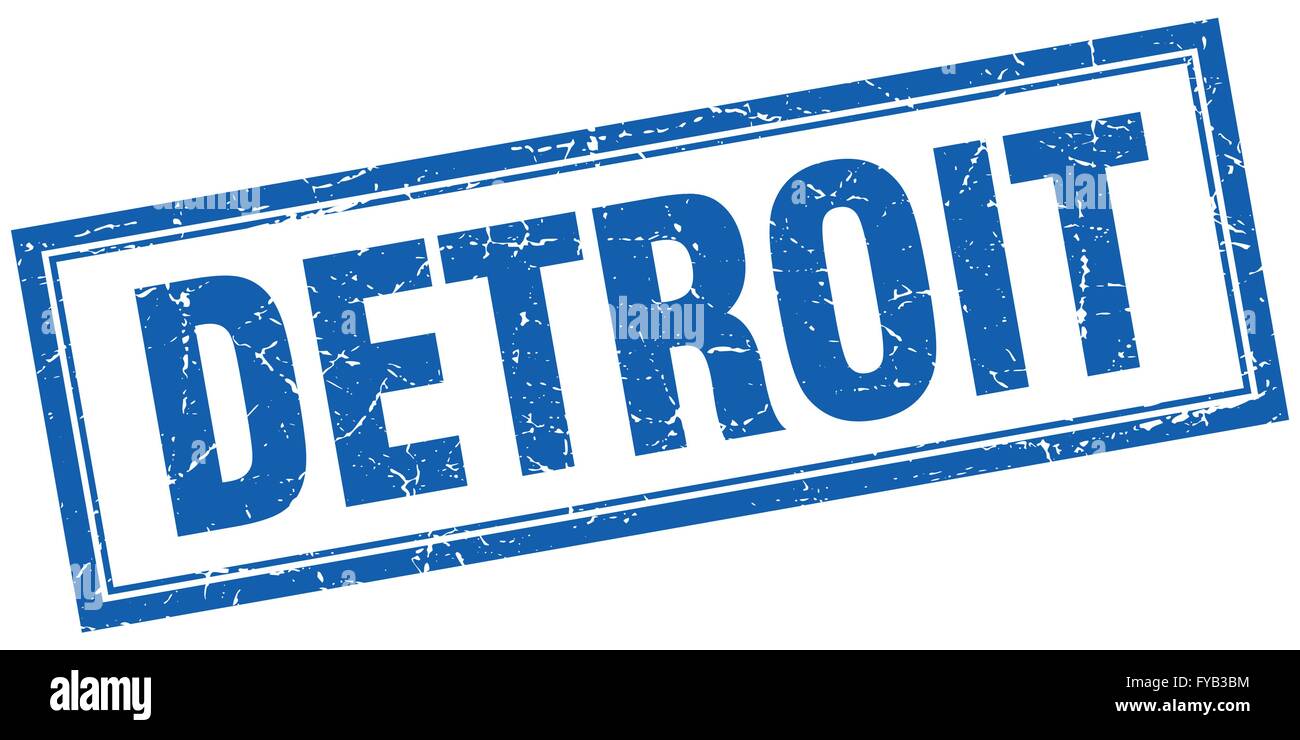 Detroit blue square grunge stamp on white Stock Vector Image & Art - Alamy