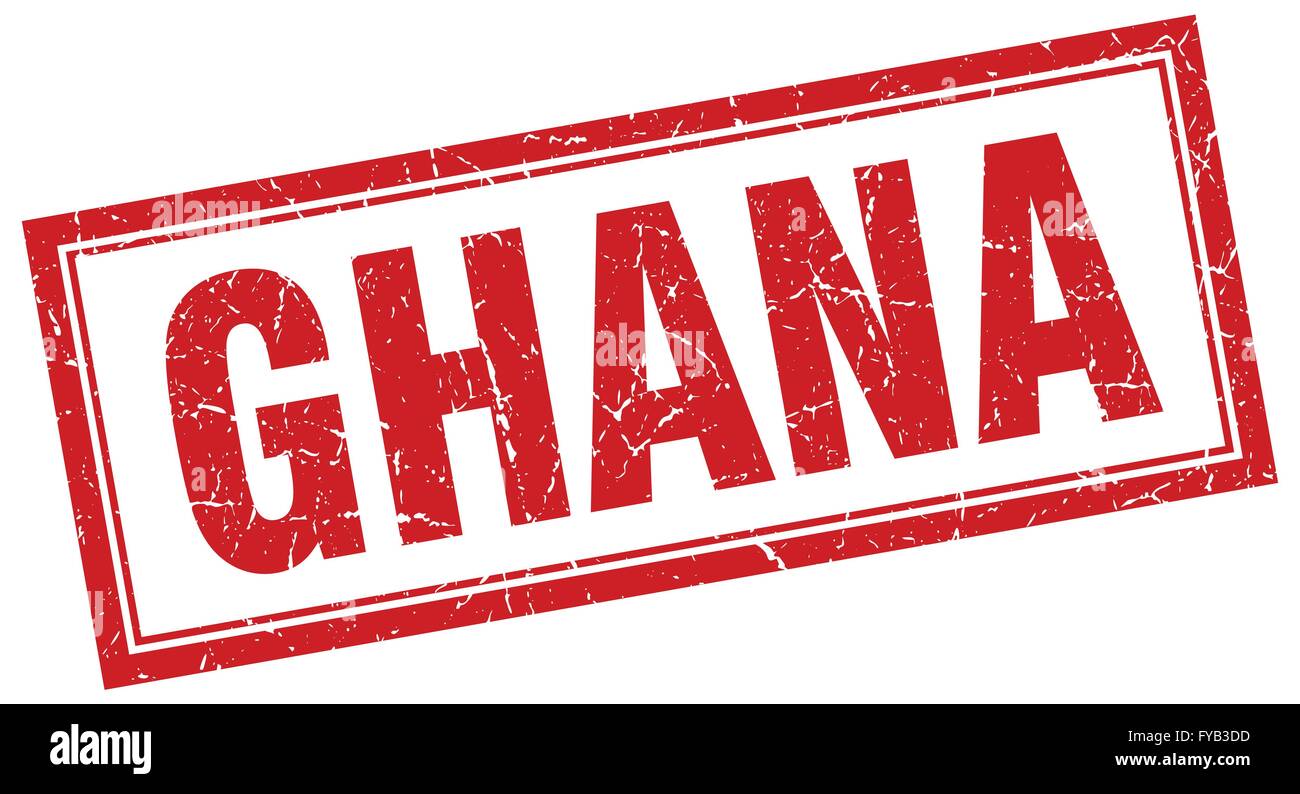 Ghana red square grunge stamp on white Stock Vector Image & Art - Alamy