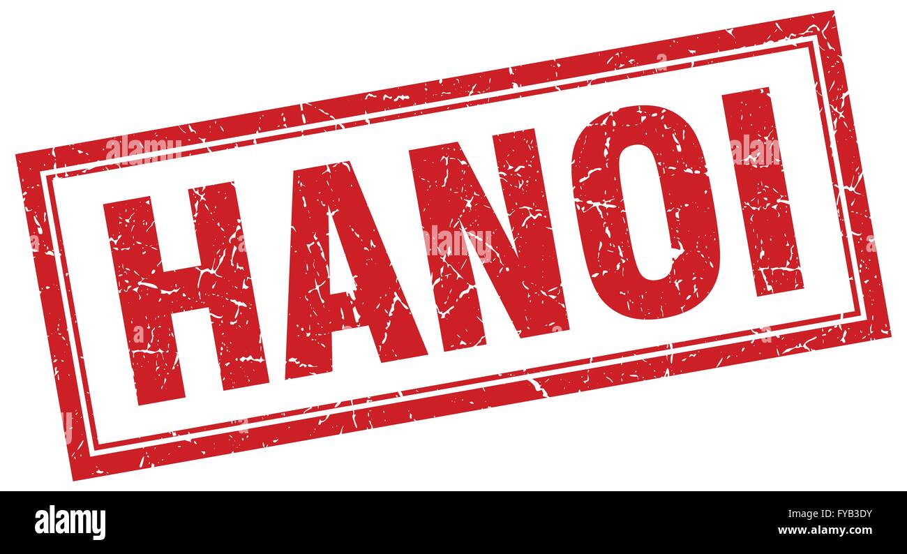 Hanoi red square grunge stamp on white Stock Vector Image & Art - Alamy