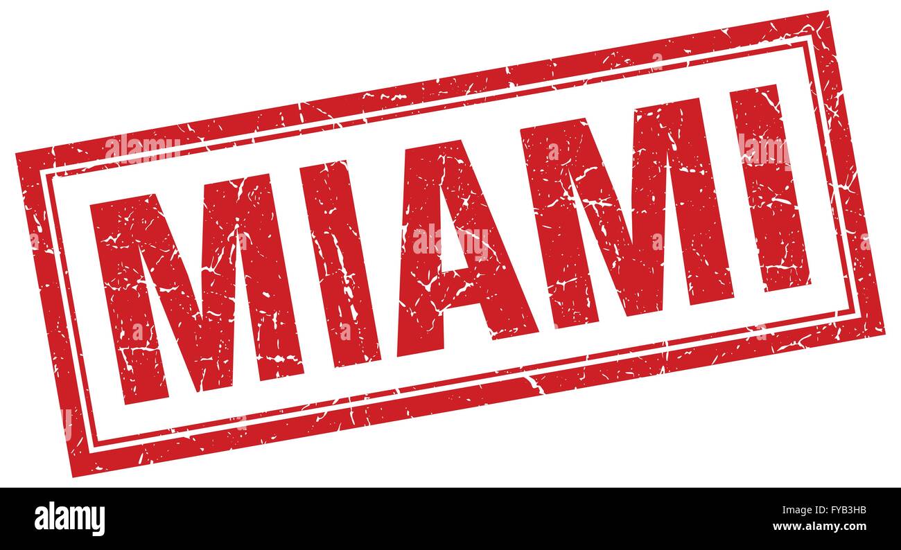Miami red square grunge stamp on white Stock Vector Image & Art - Alamy
