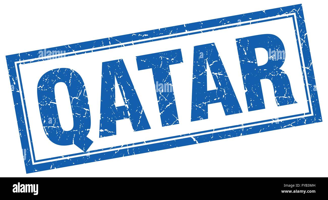 Qatar blue square stamp hi-res stock photography and images - Alamy