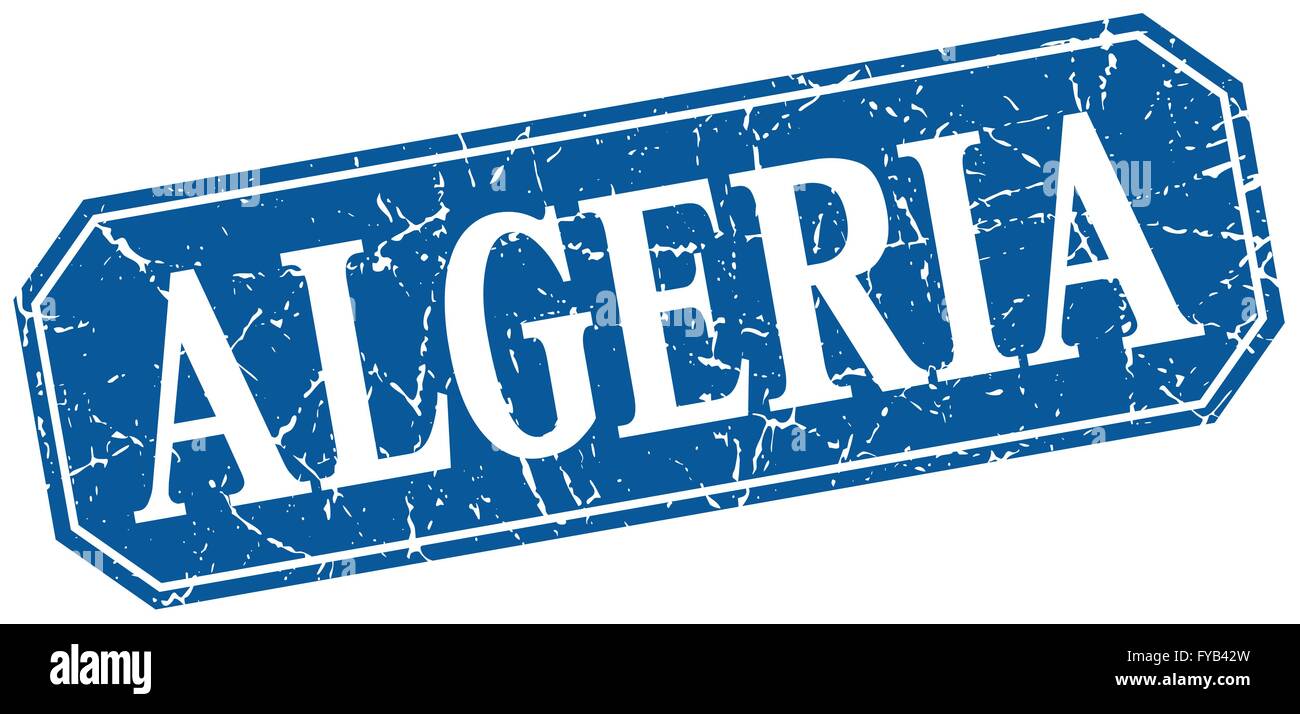 Algeria blue square grunge retro style sign Stock Vector Image & Art ...