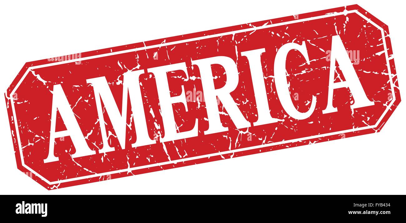 America red square grunge retro style sign Stock Vector Image & Art - Alamy