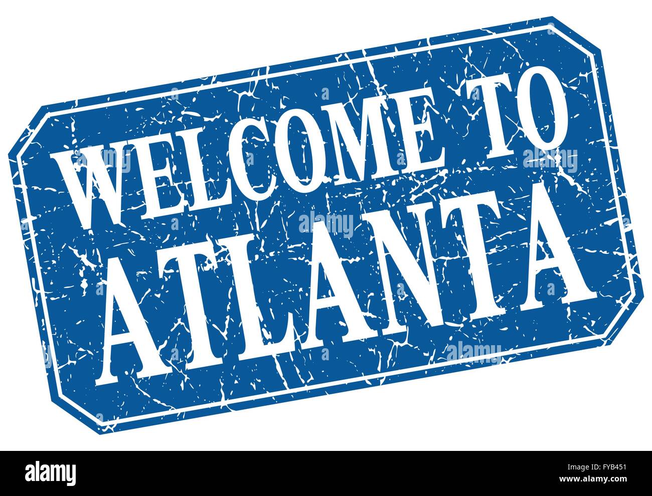 welcome to Atlanta blue square grunge stamp Stock Vector Image & Art ...