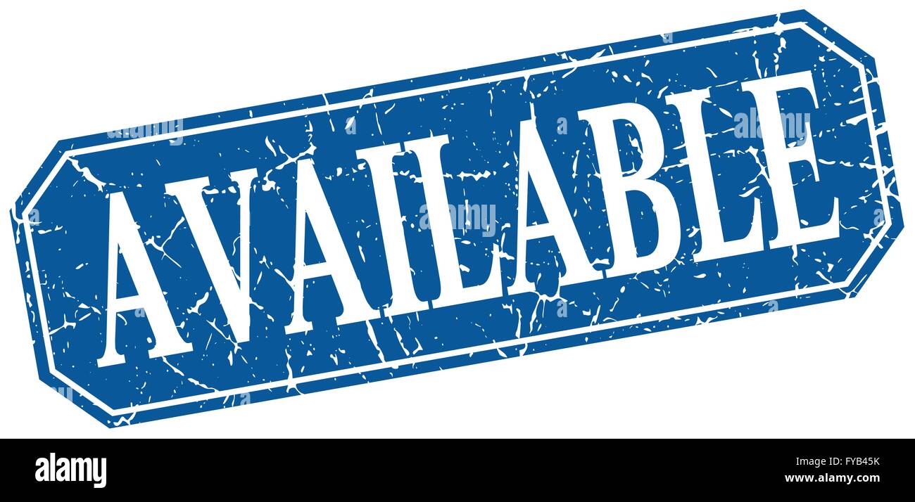available blue square vintage grunge isolated sign Stock Vector Image ...
