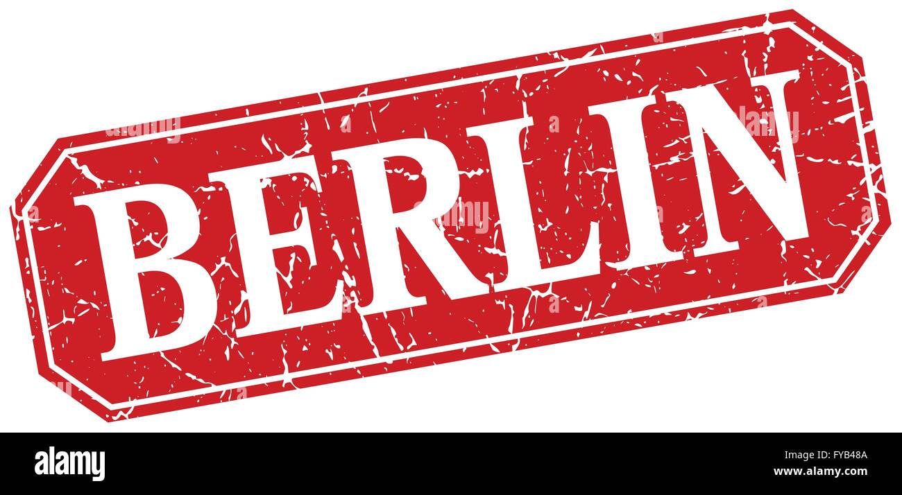 Berlin red square grunge retro style sign Stock Vector Image & Art - Alamy