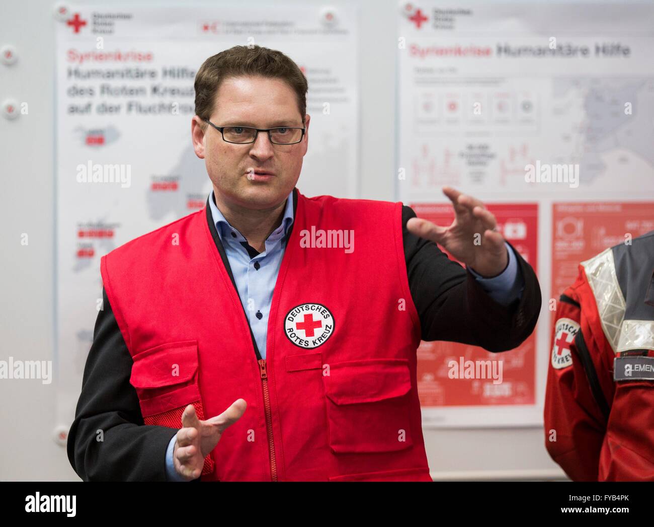 German Red Cross load a basic health care unit 18.3.2016 at German Red ...