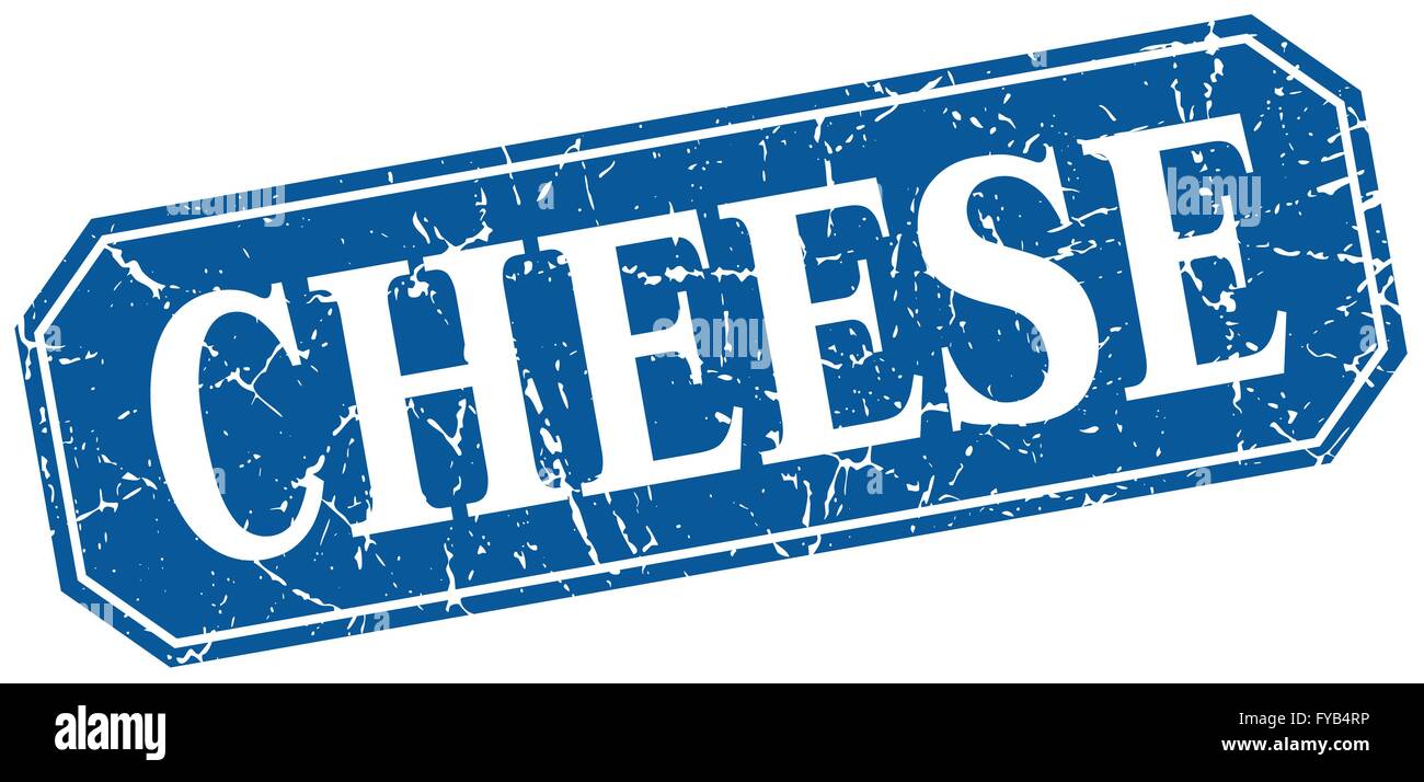 cheese blue square vintage grunge isolated sign Stock Vector Image ...