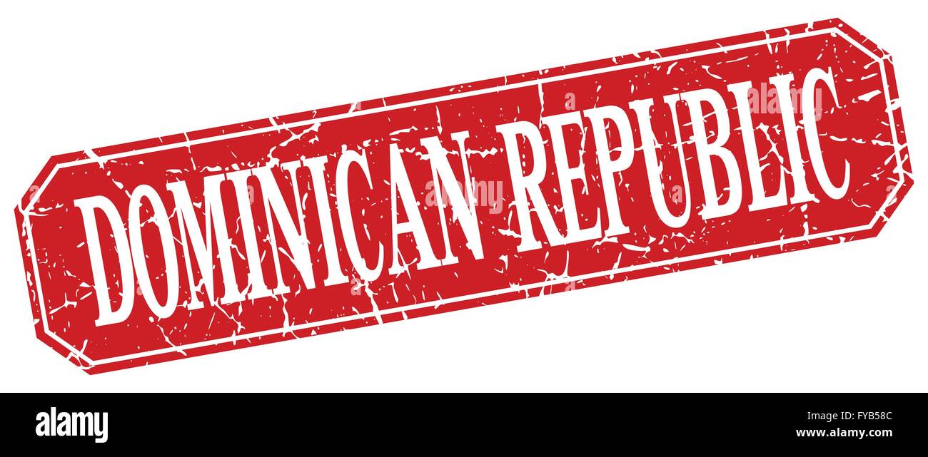 Dominican Republic red square grunge retro style sign Stock Vector ...