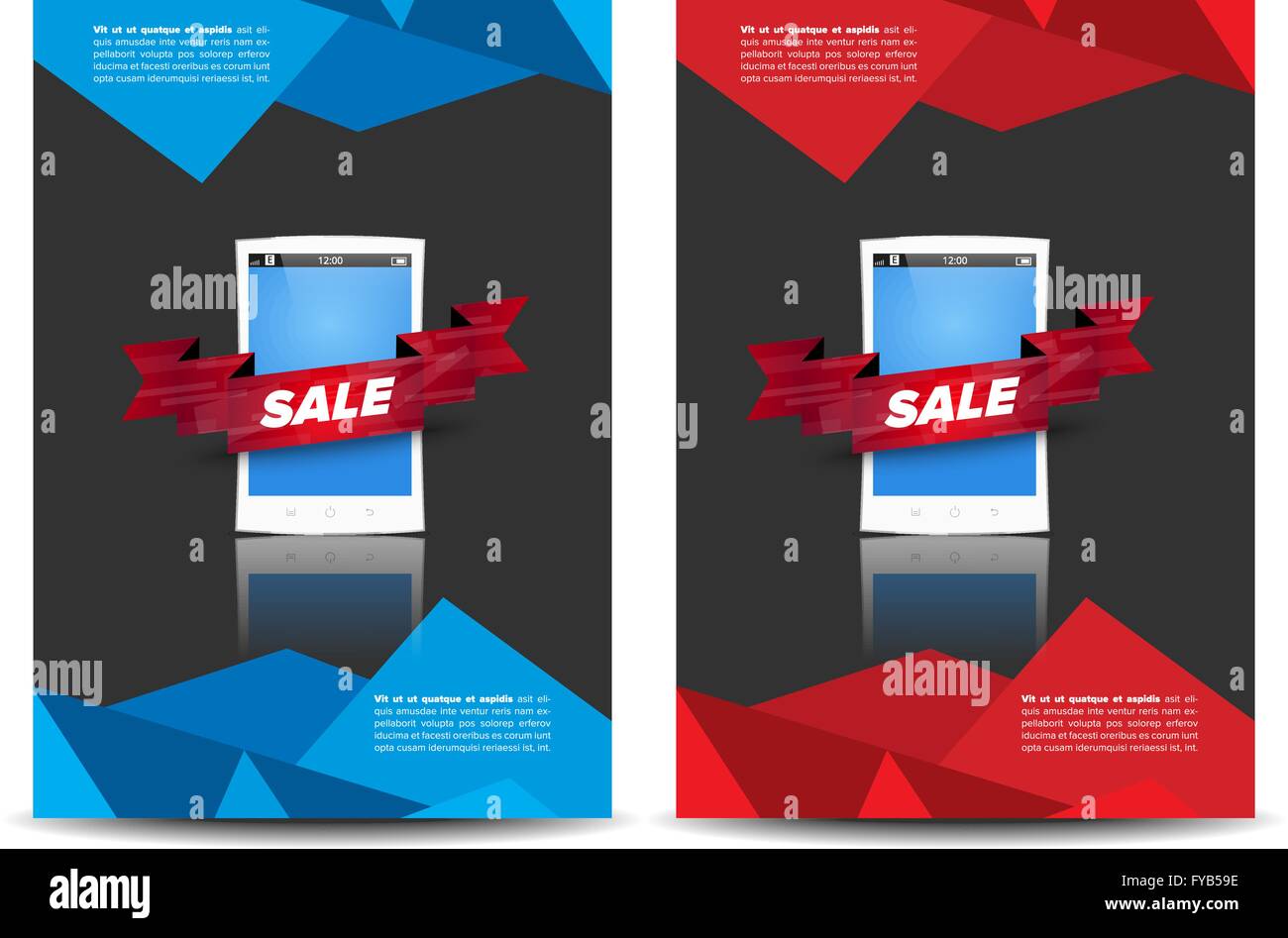 Leaflet with mobile phone template Stock Vector Image & Art - Alamy