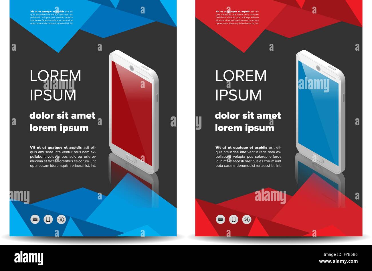 Leaflet with mobile phone template Stock Vector Image & Art - Alamy