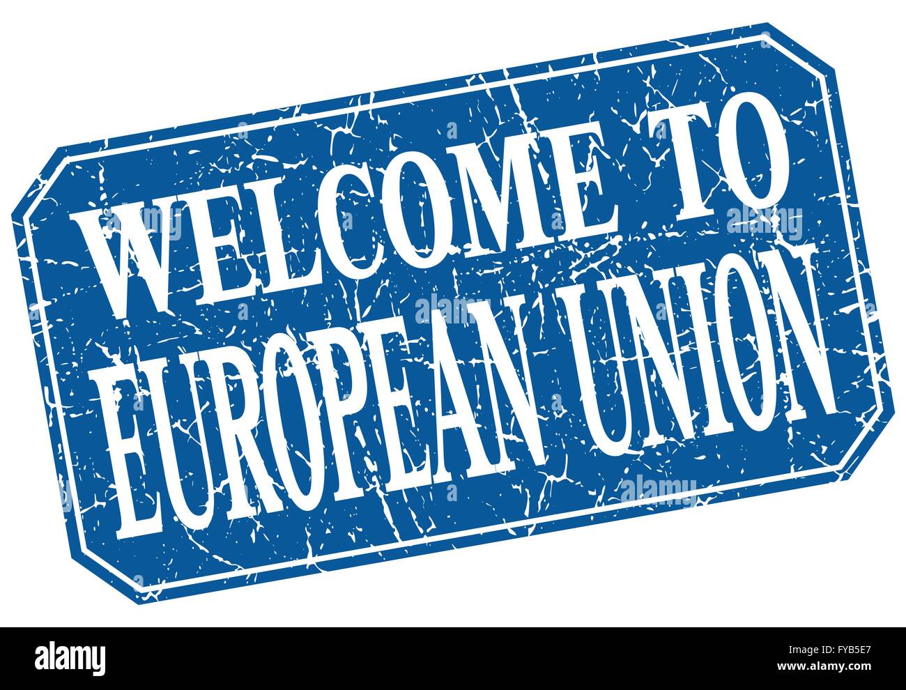 welcome to european union blue square grunge stamp Stock Vector Image ...