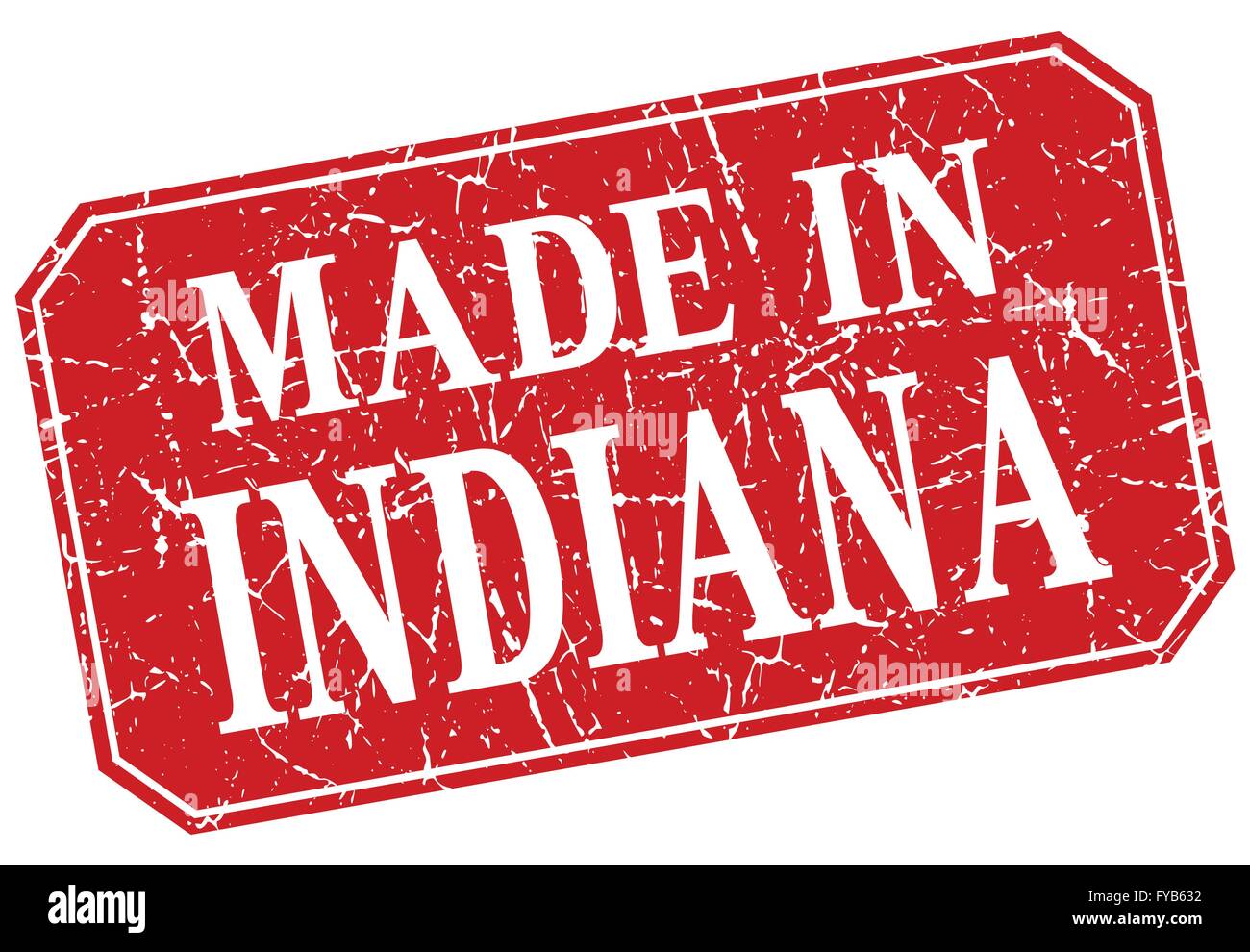 made in Indiana red square grunge stamp Stock Vector Image & Art - Alamy