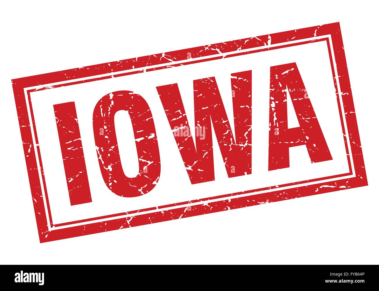 Iowa red square grunge stamp on white Stock Vector Image & Art - Alamy