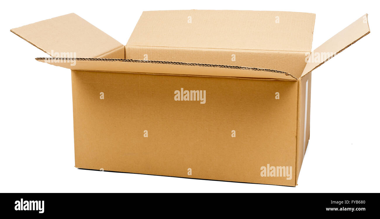 Opened cardboard box Stock Photo - Alamy