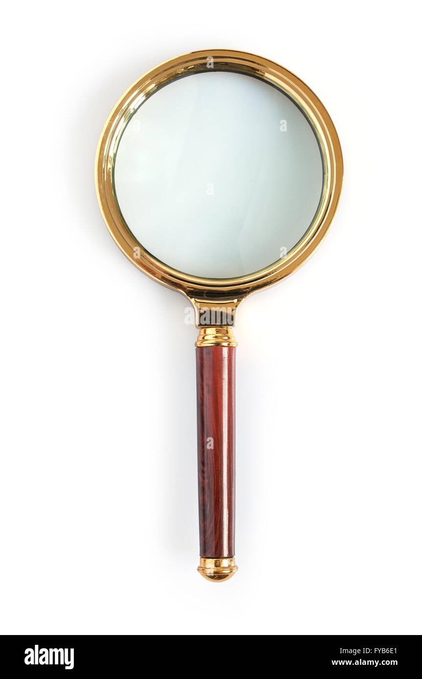 Big magnifying glass isolated on a white background Stock Photo - Alamy