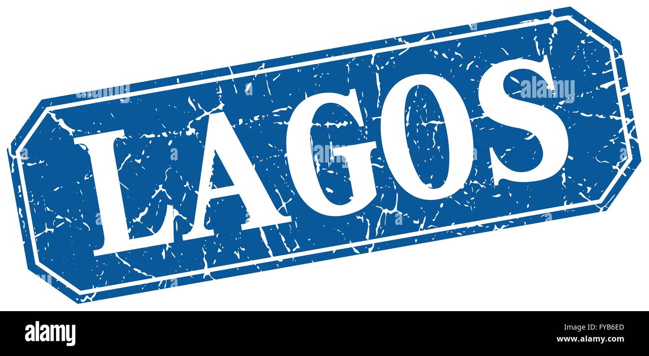 Lagos blue square grunge retro style sign Stock Vector Image & Art - Alamy