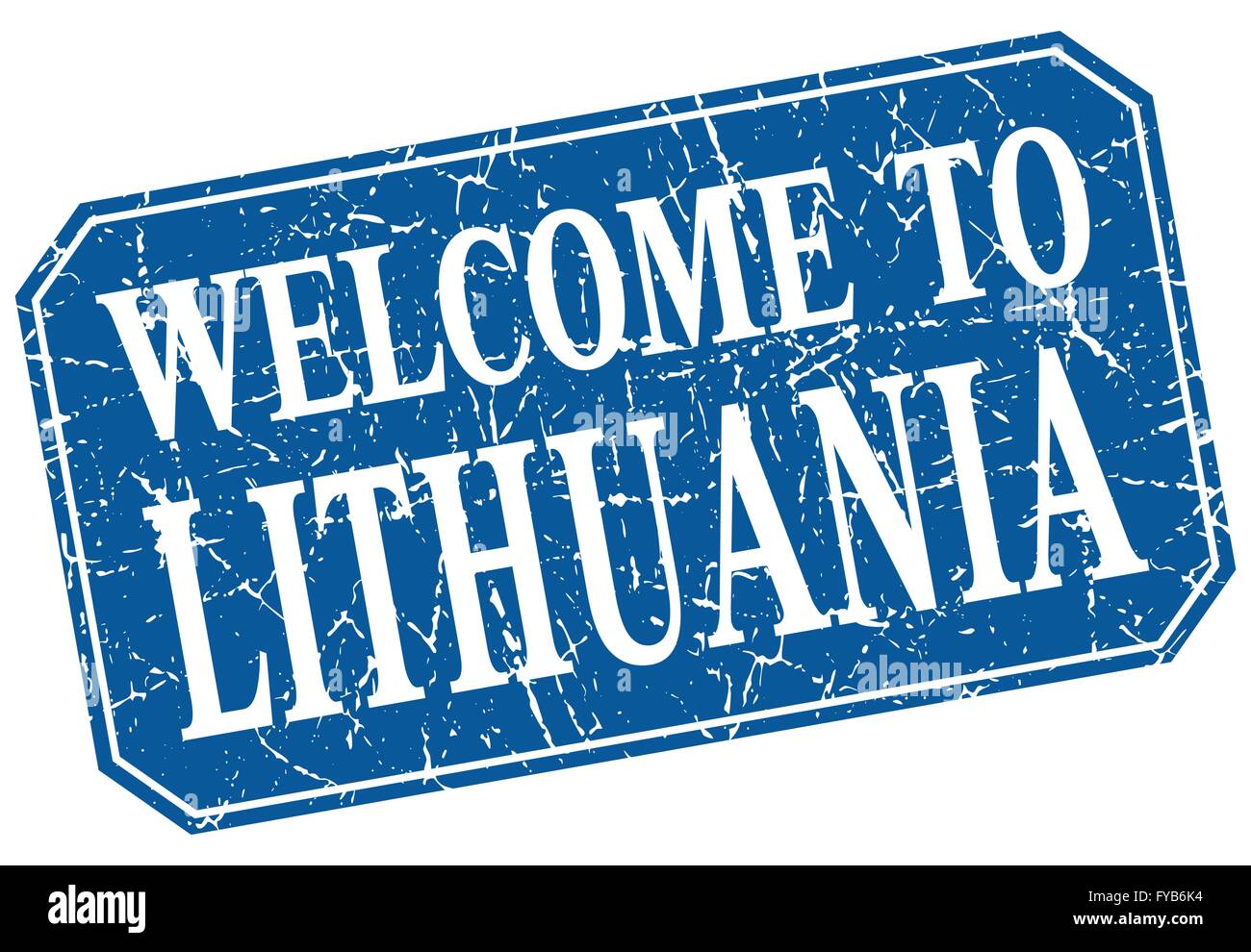 welcome to Lithuania blue square grunge stamp Stock Vector Image & Art ...