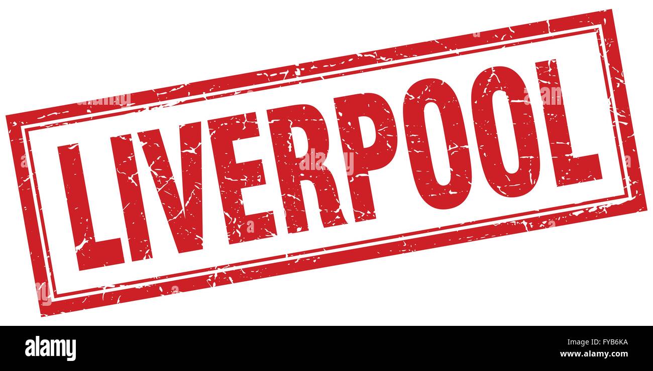 Liverpool red square grunge stamp on white Stock Vector Image & Art - Alamy