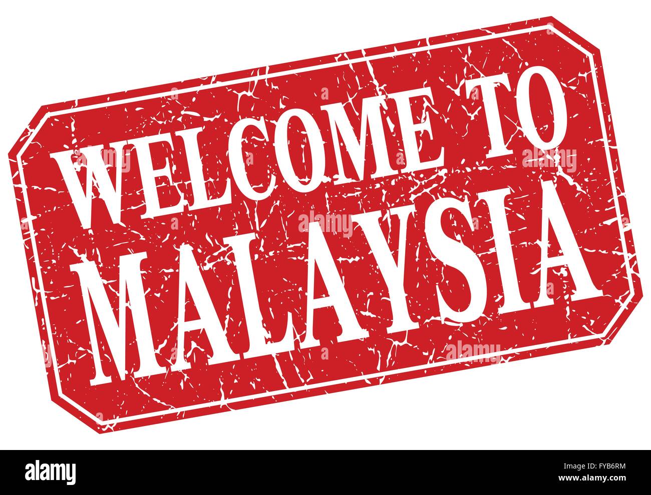 welcome to Malaysia red square grunge stamp Stock Vector Image & Art ...