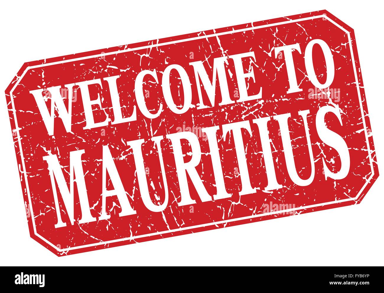 welcome to Mauritius red square grunge stamp Stock Vector Image & Art ...