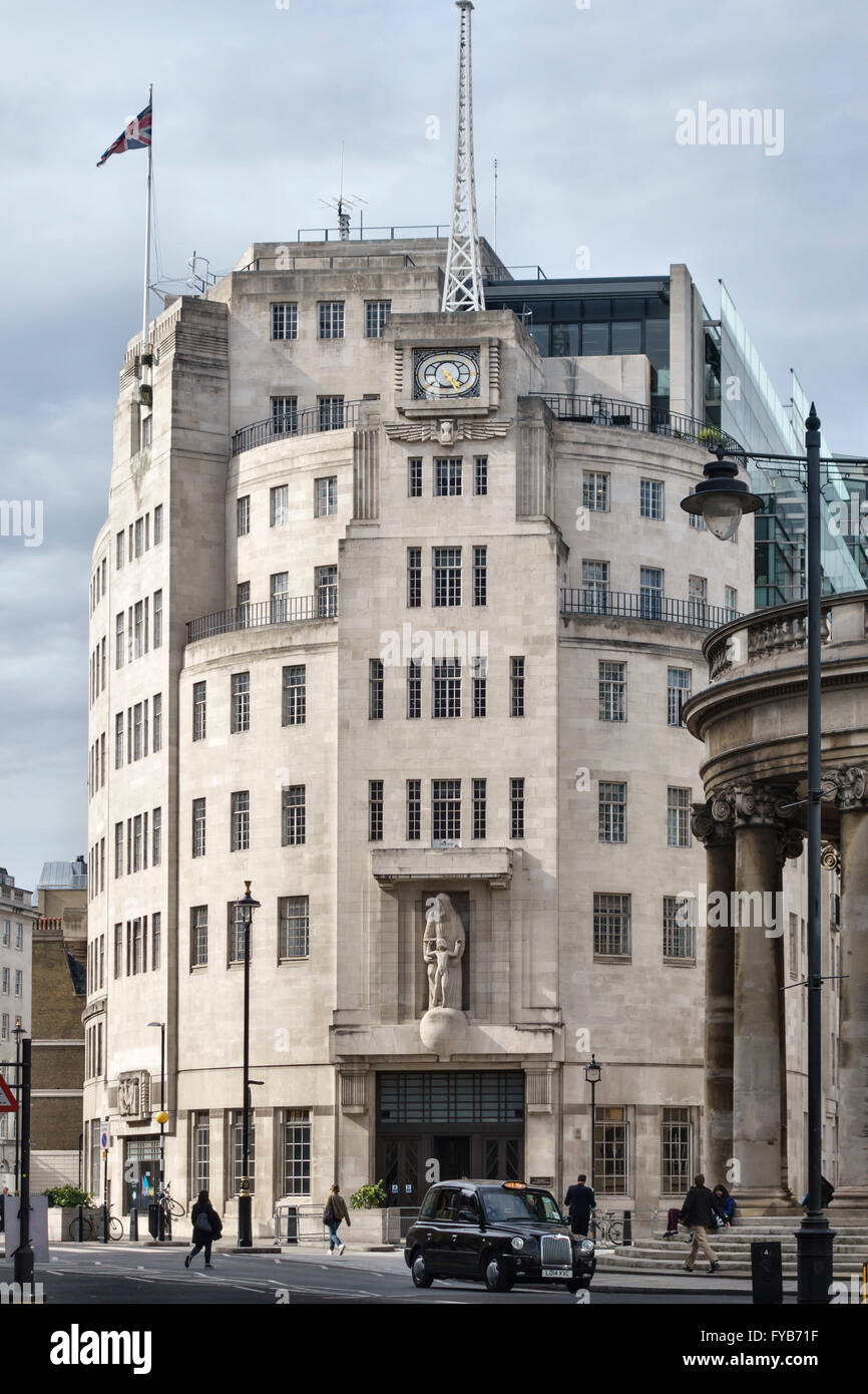 Broadcasting House, London, UK. Headquarters of the BBC, completed in ...