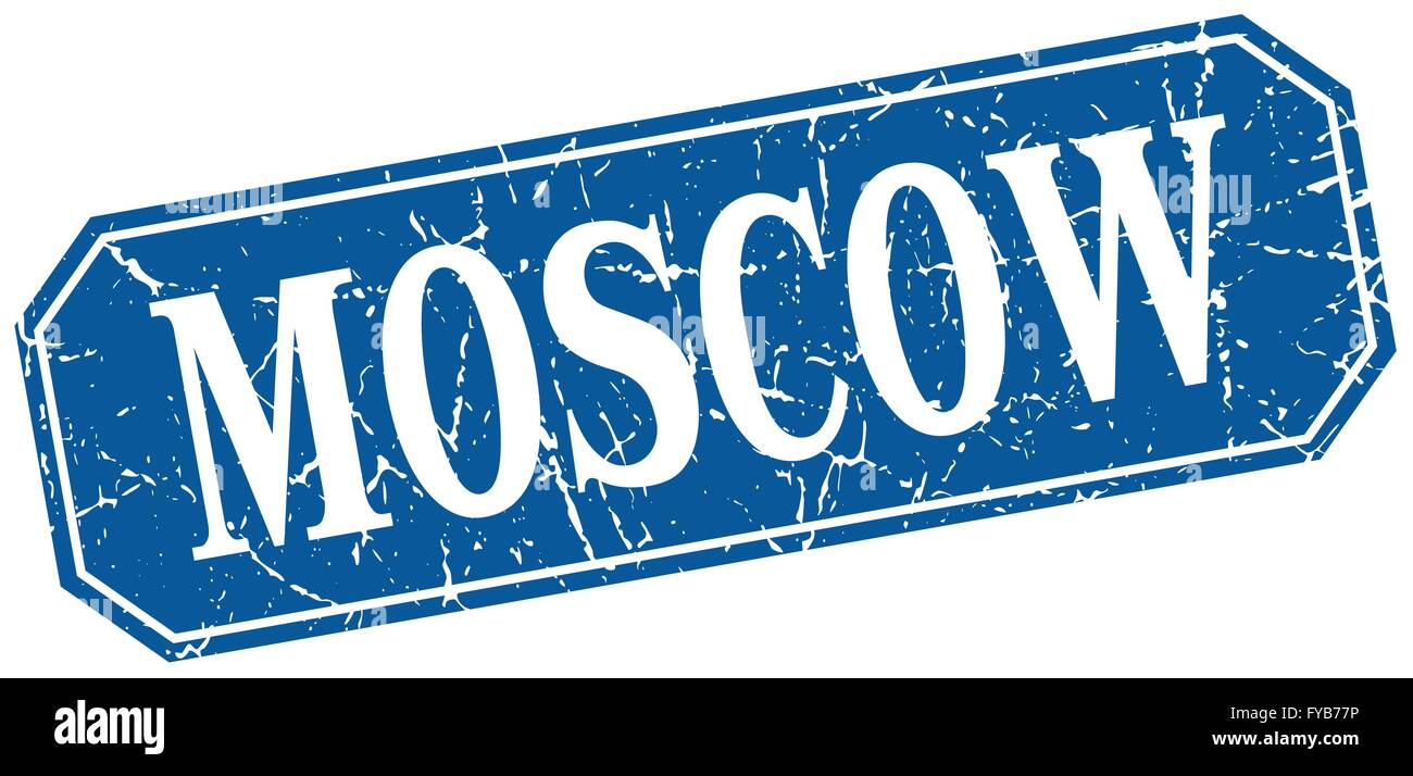 Moscow blue square grunge retro style sign Stock Vector Image & Art - Alamy