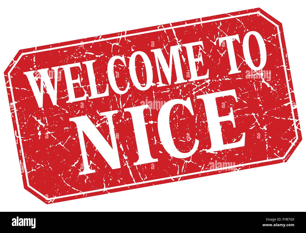 welcome to Nice red square grunge stamp Stock Vector Image & Art - Alamy