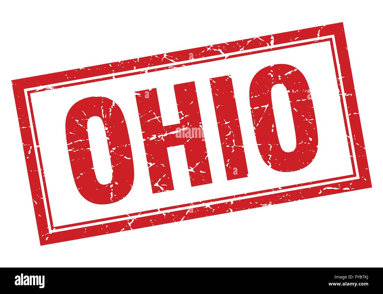 Ohio red square grunge stamp on white Stock Vector Image & Art - Alamy