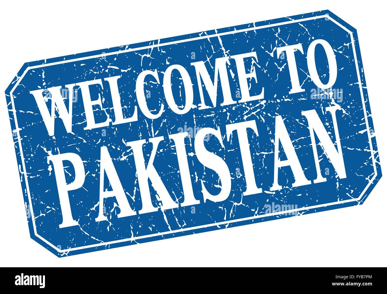 welcome to Pakistan blue square grunge stamp Stock Vector Image & Art ...