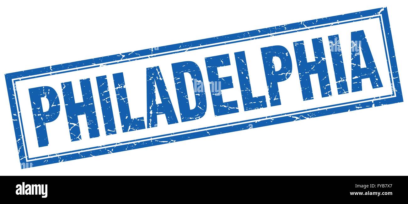 Philadelphia blue square grunge stamp on white Stock Vector Image & Art ...