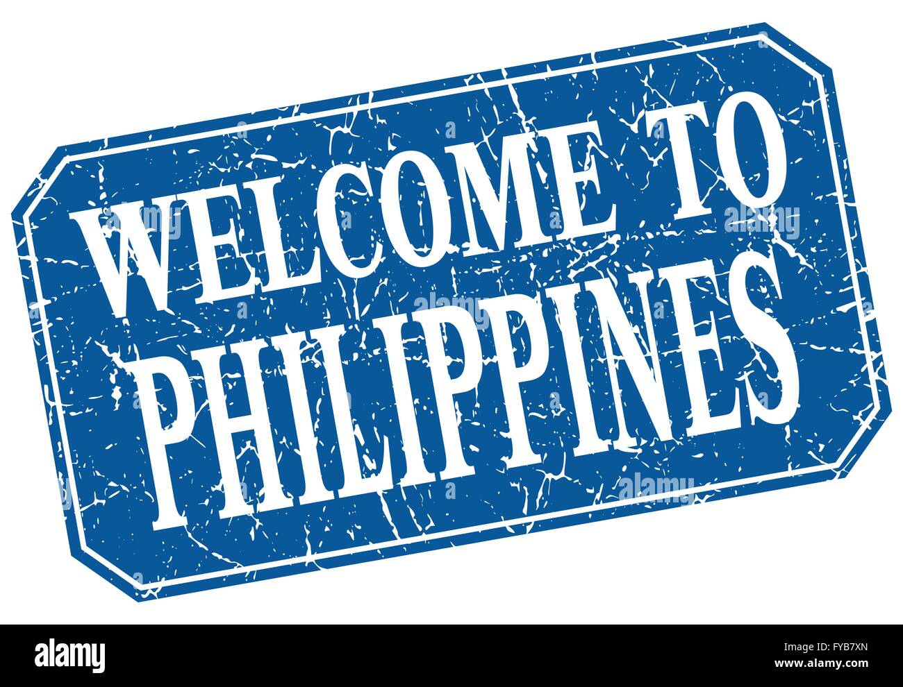 welcome to Philippines blue square grunge stamp Stock Vector Image ...