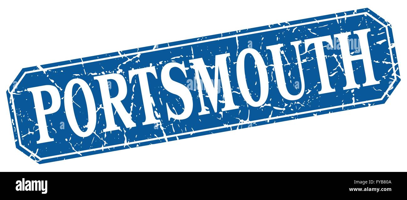 Portsmouth blue square grunge retro style sign Stock Vector Image & Art ...