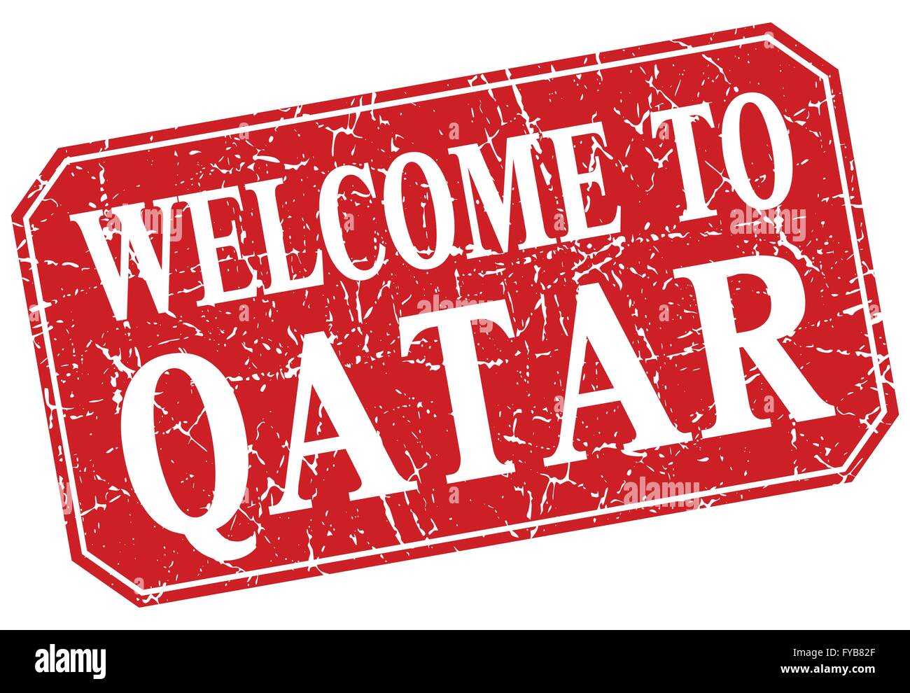 welcome to Qatar red square grunge stamp Stock Vector Image & Art - Alamy