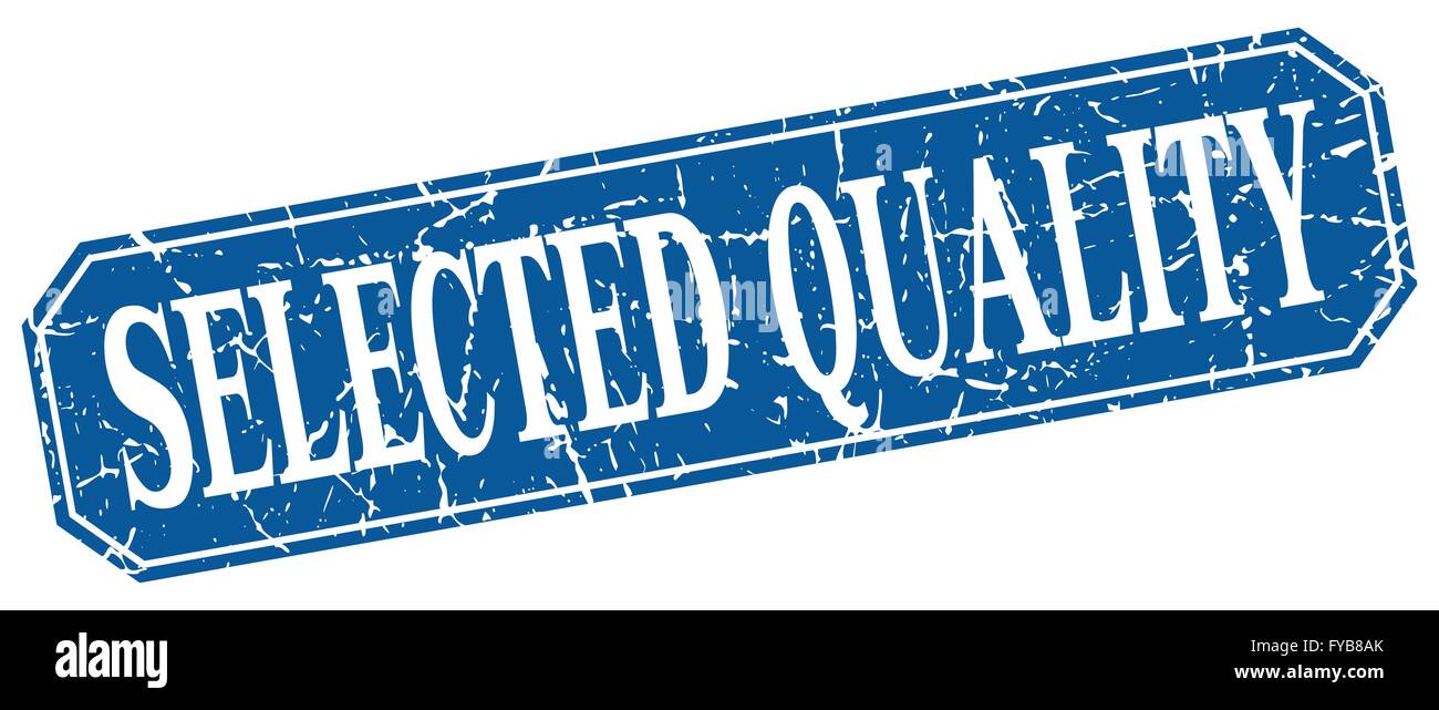 selected quality blue square vintage grunge isolated sign Stock Vector ...