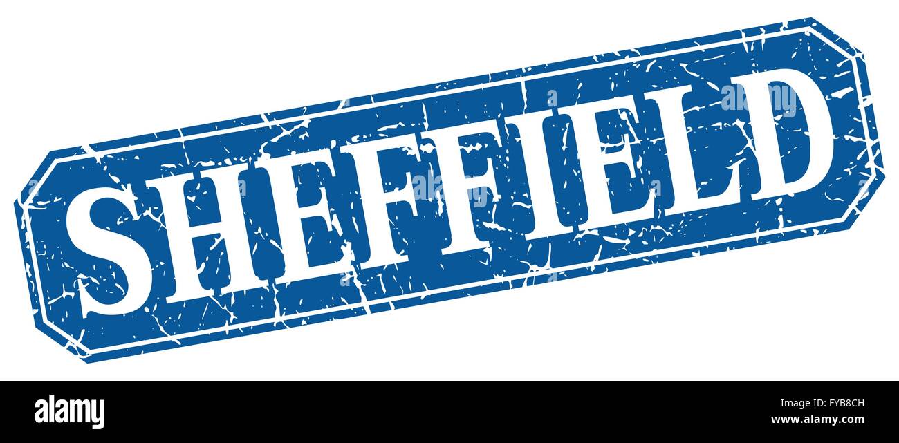 Sheffield blue square grunge retro style sign Stock Vector Image & Art ...