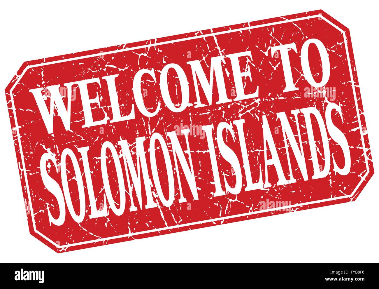 welcome to Solomon Islands red square grunge stamp Stock Vector Image ...