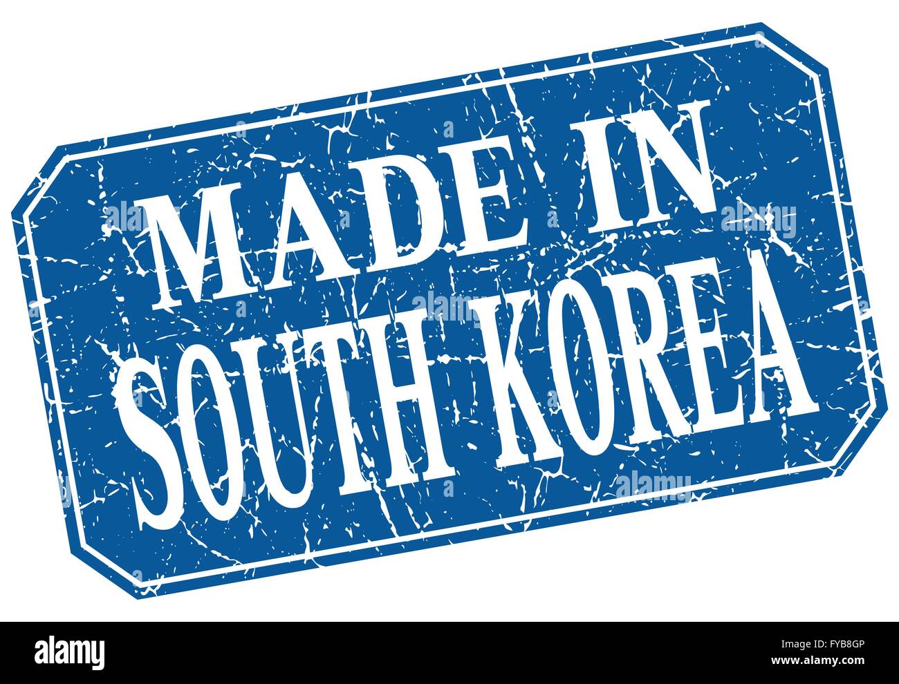 made in South Korea blue square grunge stamp Stock Vector Image & Art ...