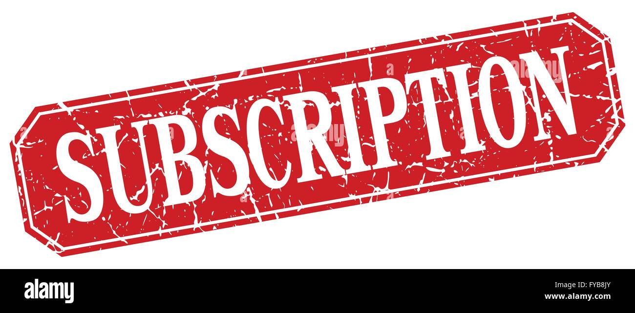 subscription red square vintage grunge isolated sign Stock Vector Image ...