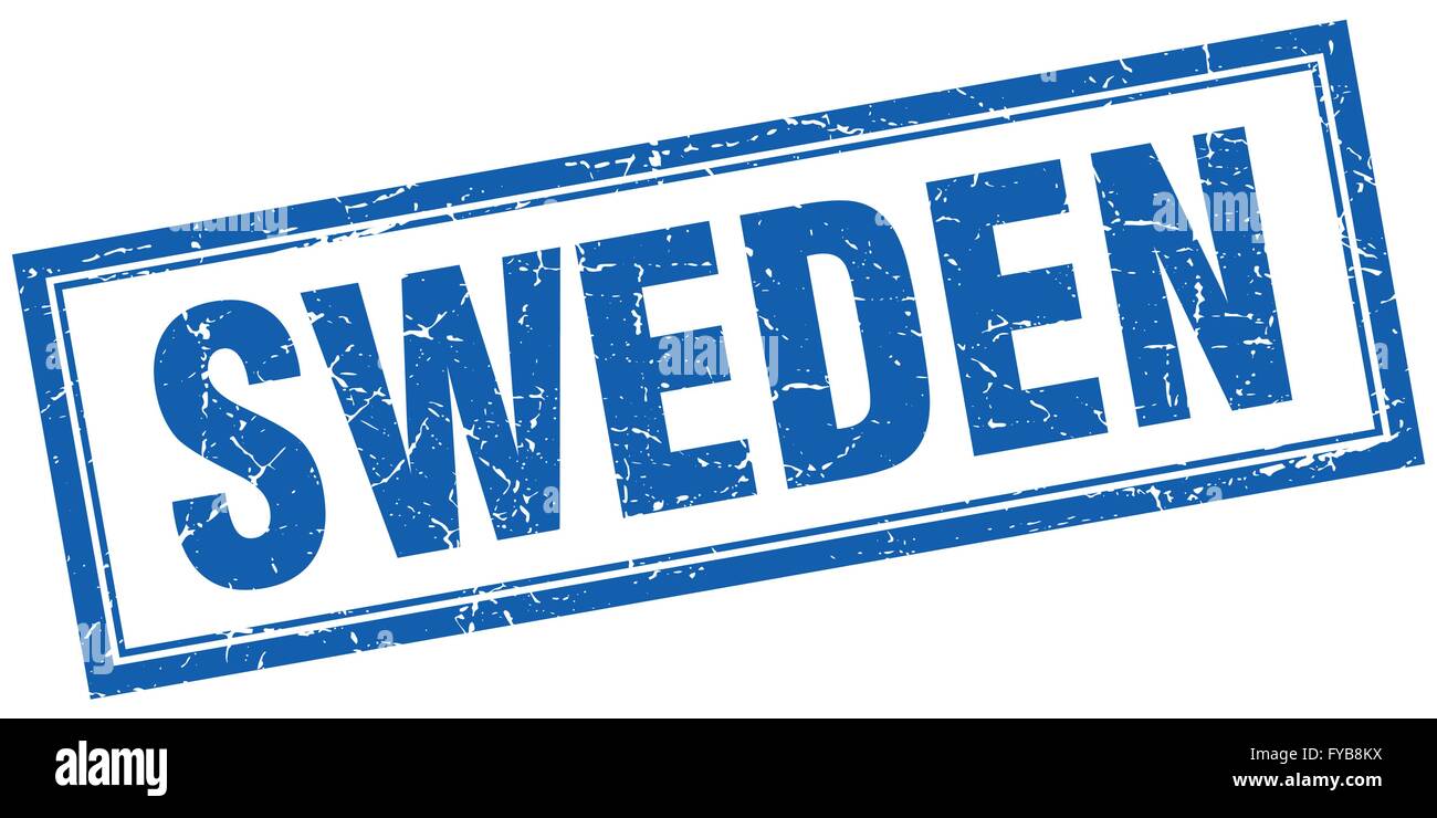 Sweden blue square grunge stamp on white Stock Vector Image & Art - Alamy