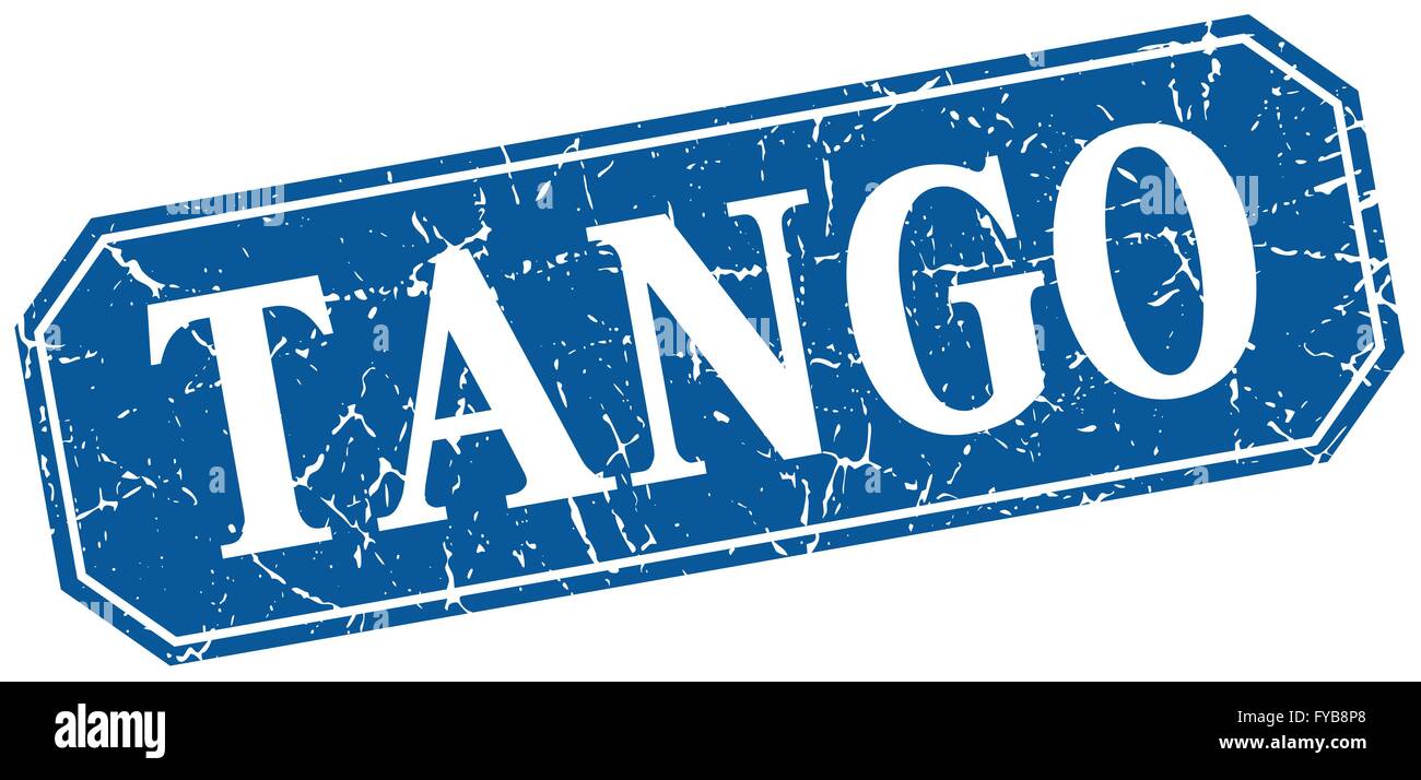 tango blue square vintage grunge isolated sign Stock Vector Image & Art ...
