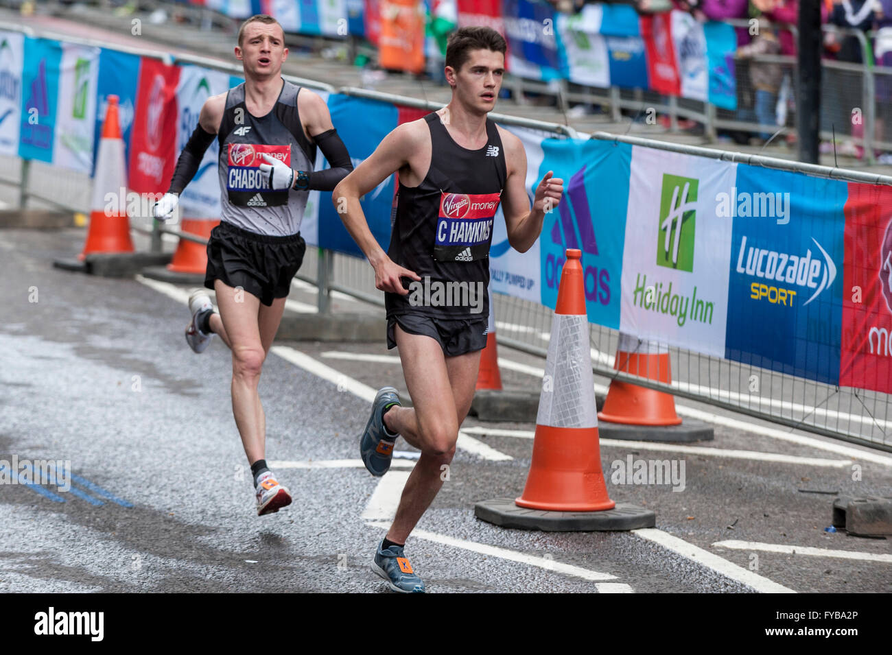 London, UK. 24 April 2016. Callum Hawkins (GB), who would be the top ...