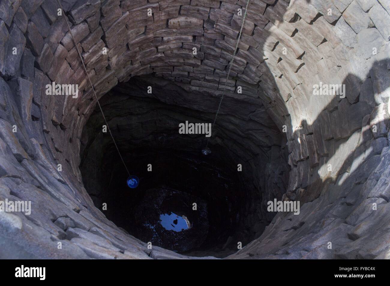 An almost empty well. Eighty per cent of Bundelkhand's farmers are ...