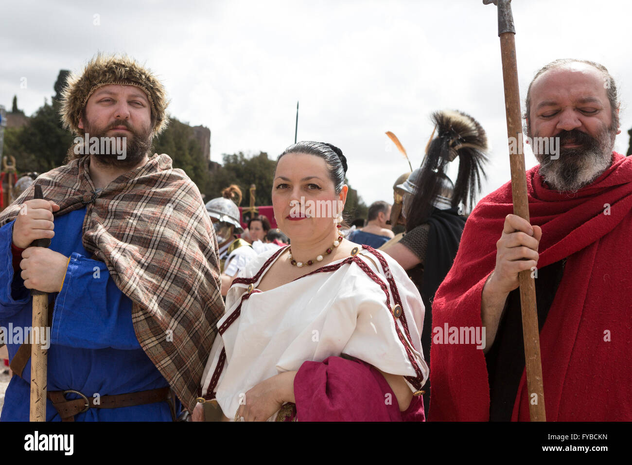 Re-enactors in costume celebrate the 2769th anniversary of the founding ...